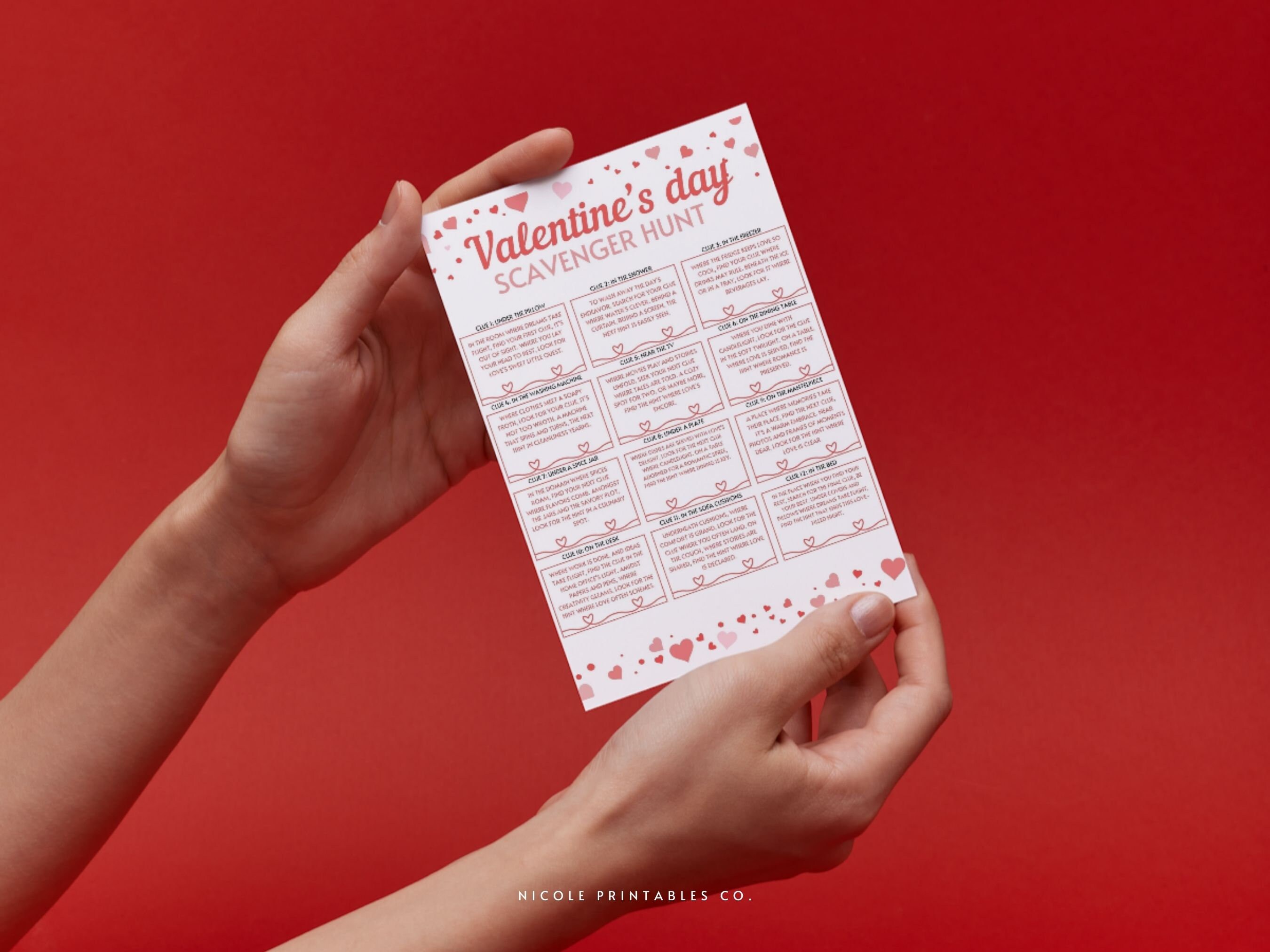 Valentine's Day Scavenger Hunt Printable Party Game for Adults and ...