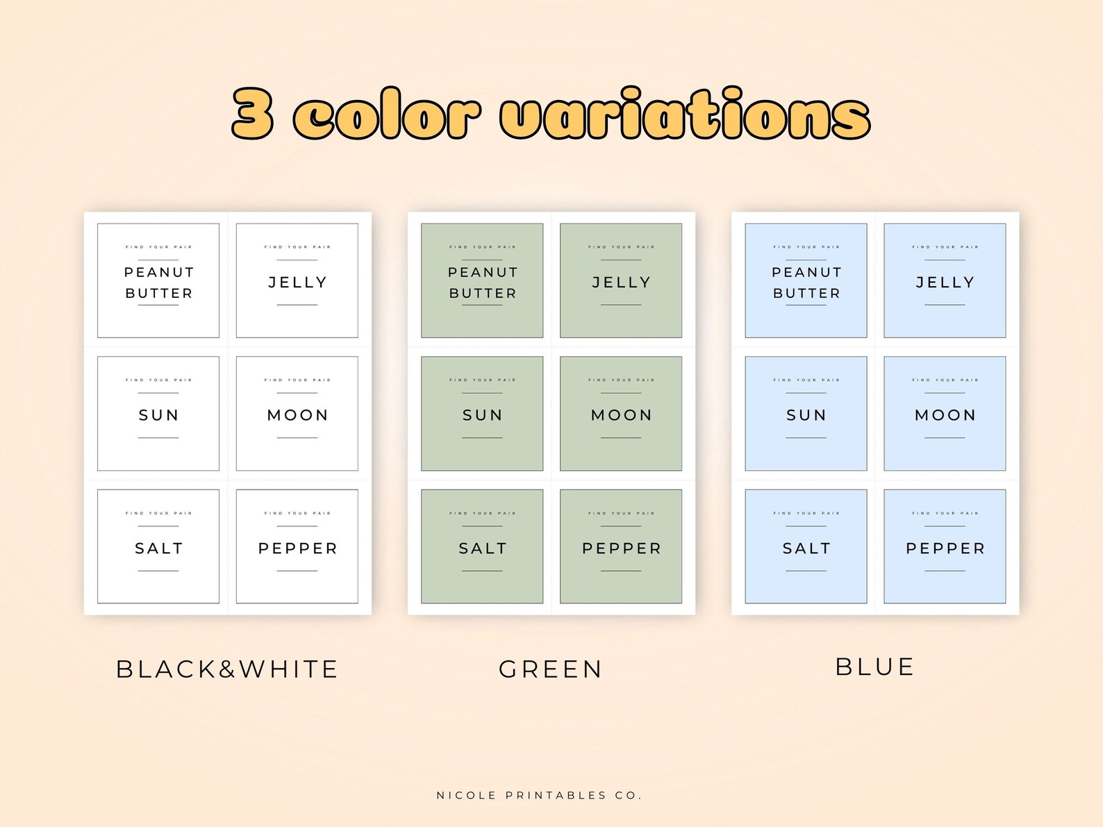 Find Your Pair Icebreaker Game, Printable Office Party, Gathering, and ...