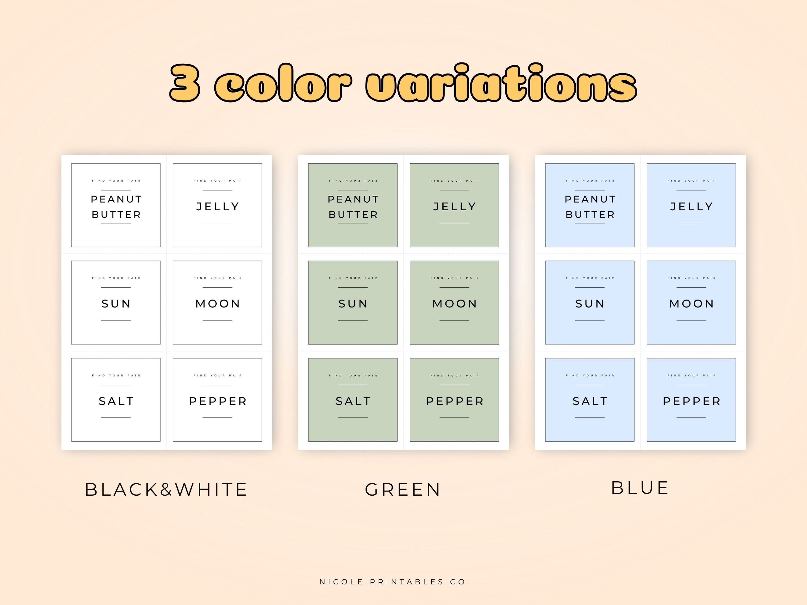 Find Your Pair Icebreaker Game, Printable Office Party, Gathering, and ...