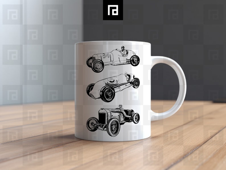 Vintage Racing Cars SVG PNG Bundle, Hot Rods With Drivers, Retro Sports ...