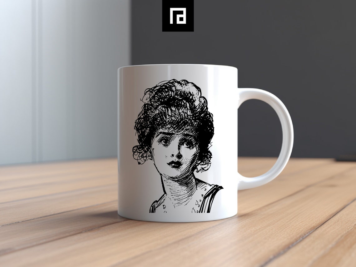 Vintage Female Portraits SVG PNG Bundle, Hand-drawn Women Faces Svg ...