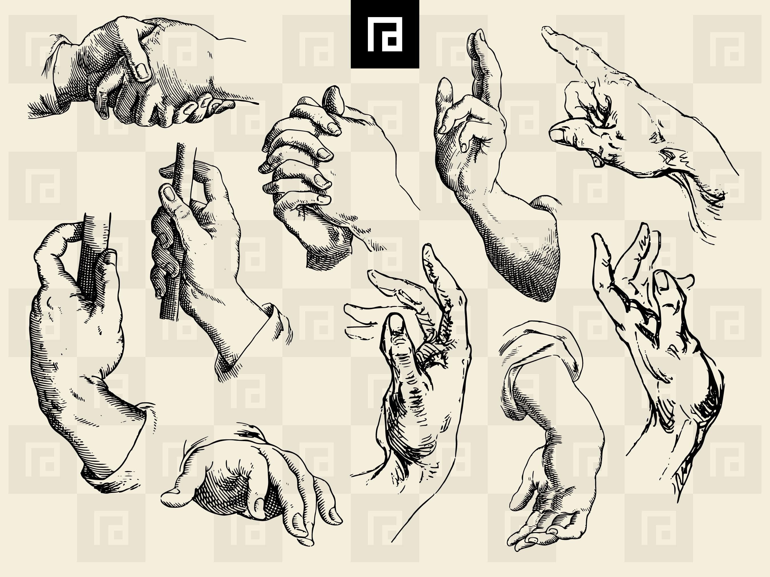Hand Drawn Human Hands and Arms SVG PNG Collection, Shoulder, Elbow ...