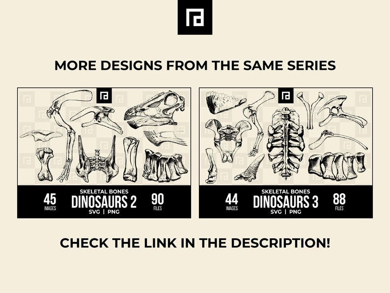 Dinosaur Skeletal Bones SVG PNG Collection Hand Drawn Allosaurus, Brontosaurus, Ceratosaurus ...
