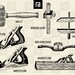 Vintage Woodworking Tools SVG PNG Bundle, Various Hand-drawn Crafters ...