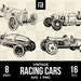 Vintage Racing Cars SVG PNG Bundle, Hot Rods With Drivers, Retro Sports ...