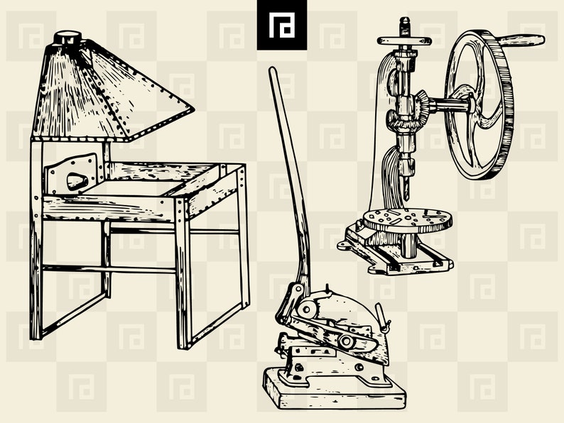 Vintage Blacksmith Tools SVG PNG Bundle, Metalwork Illustrations ...