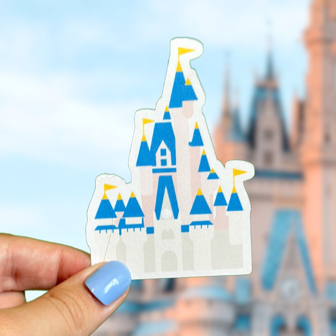 Disney Castle Sticker Pastel Waterproof Vinyl Hydroflask Laptop Mickey ...