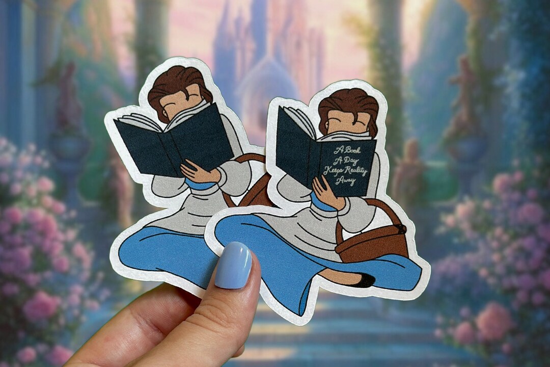 Belle Reading Sticker Beauty and the Beast Disney Books Waterproof ...