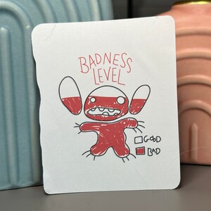 Stitch Sticker Disney 'badness Level' Drawing - Etsy