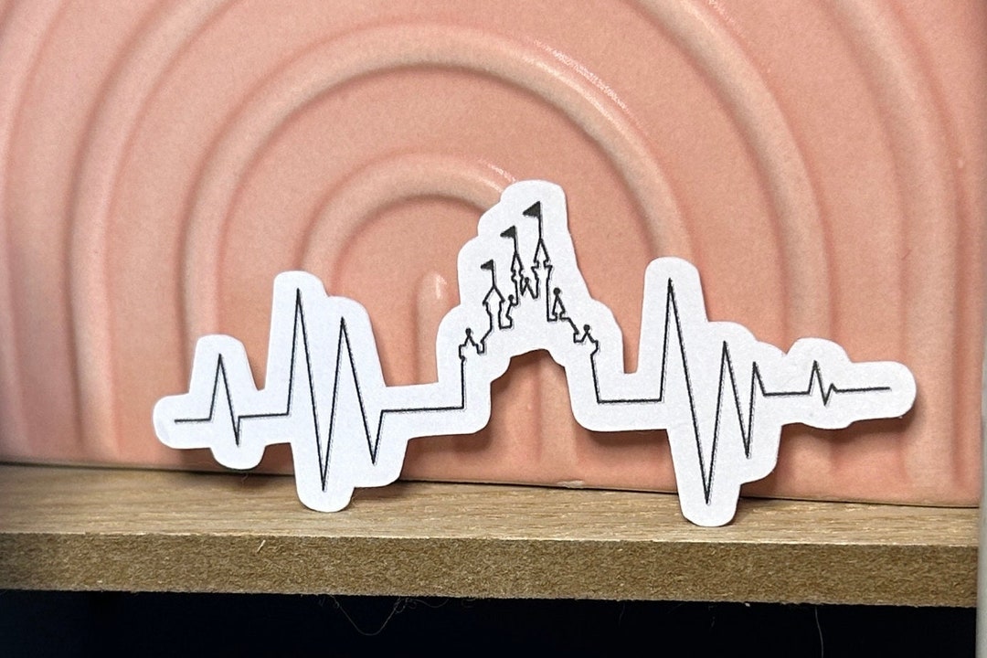 Disney Castle Heartbeat Sticker Disney Heart Heartbeat - Etsy