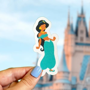 Jasmine Sticker Disney Princess Aladdin Abu Genie Monkey Waterproof ...