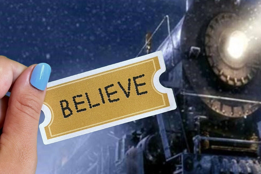 Polar Express Ticket Sticker Believe Movie Christmas Holiday Winter ...