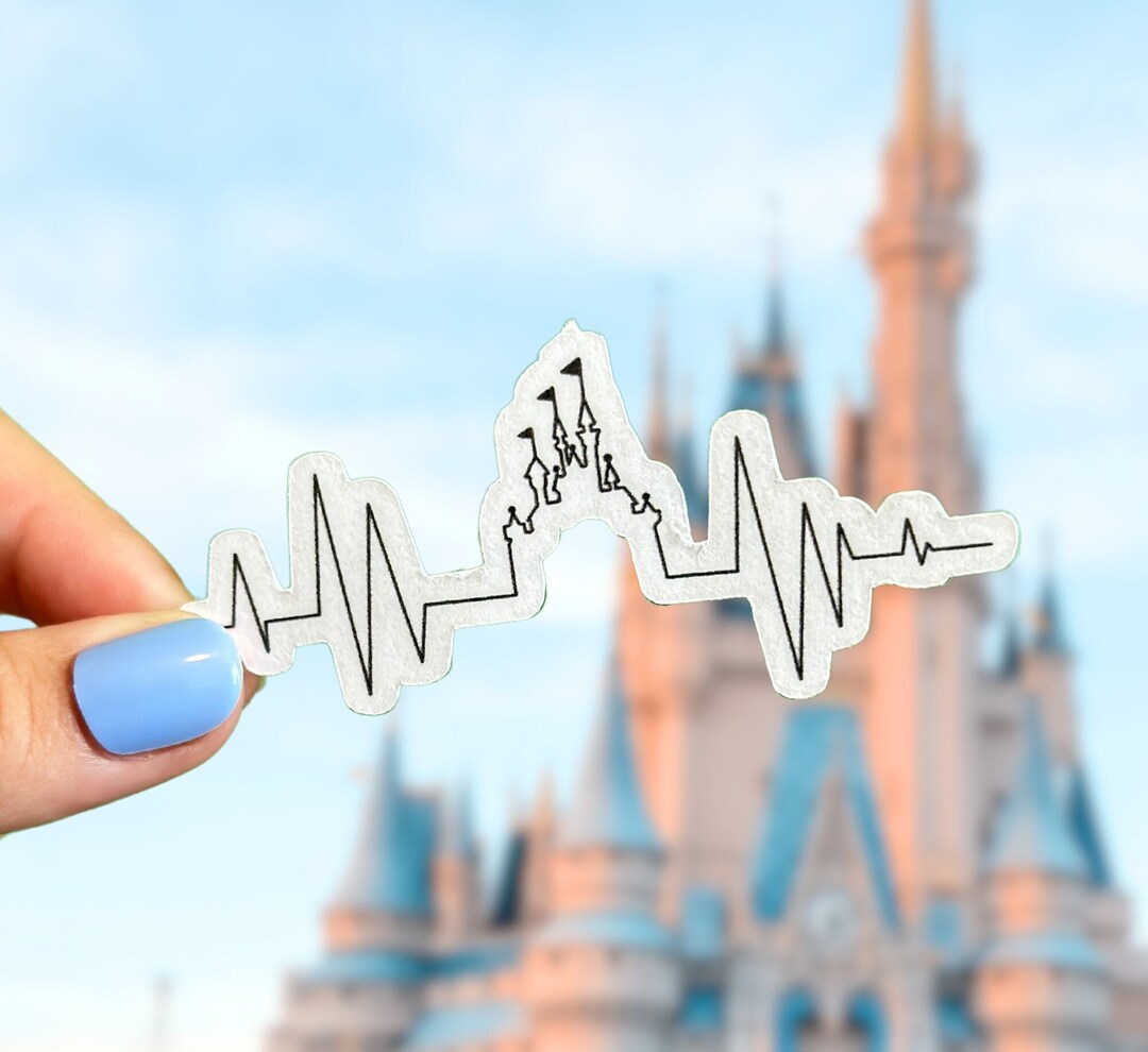Disney Castle Heartbeat Sticker Disney Heart Heartbeat Line EKG ...