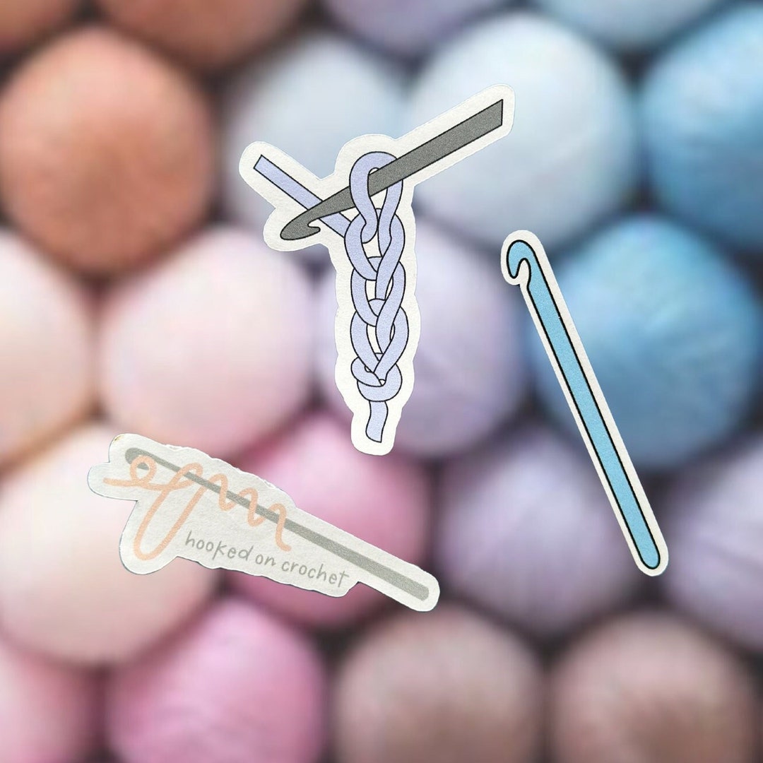 Crochet Hook Sticker Hooked on Crochet Foundation Chain Waterproof ...