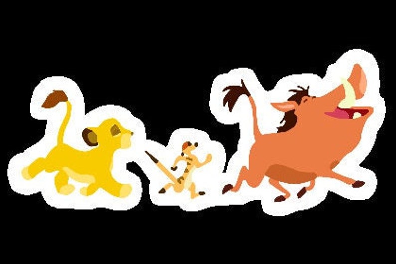 Lion King Sticker Disney Simba Pumbaa Timon Circle - Etsy