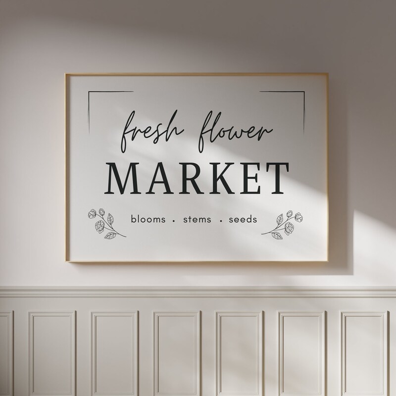 Fresh Flower Market Sign - Etsy