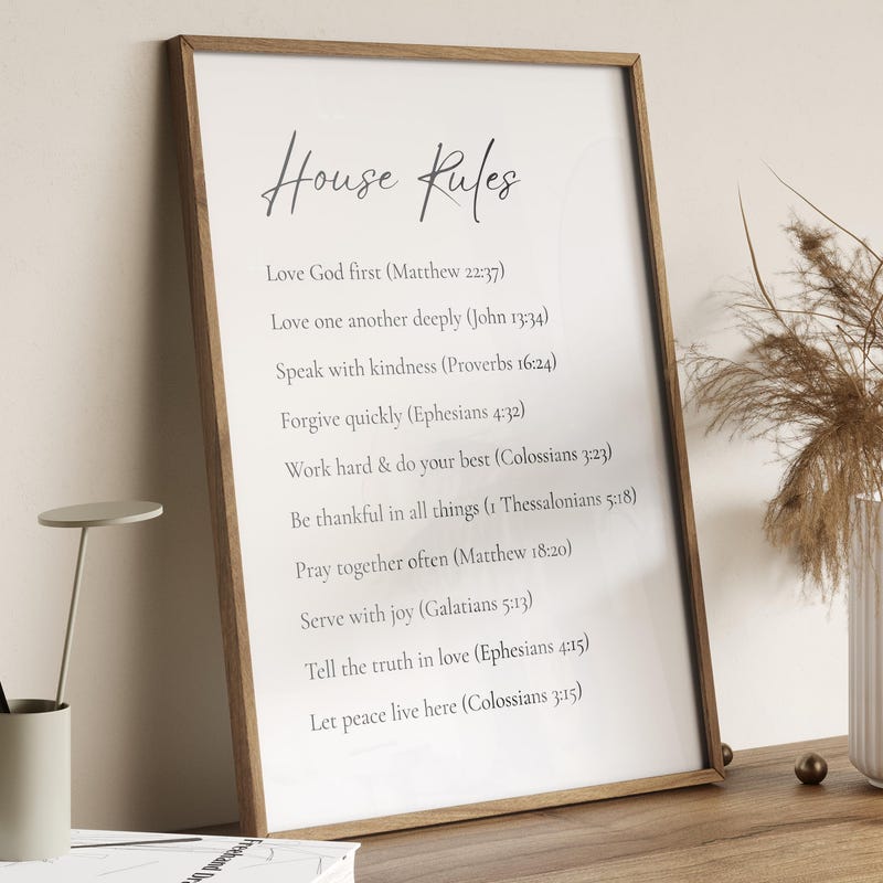 Bible Verse House Rules Sign - Etsy