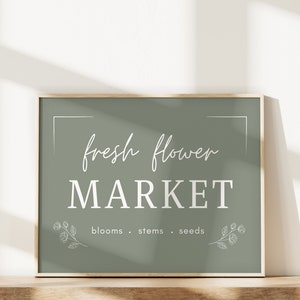 Fresh Flower Market Print | Printable Sign | Living Room Sign ...