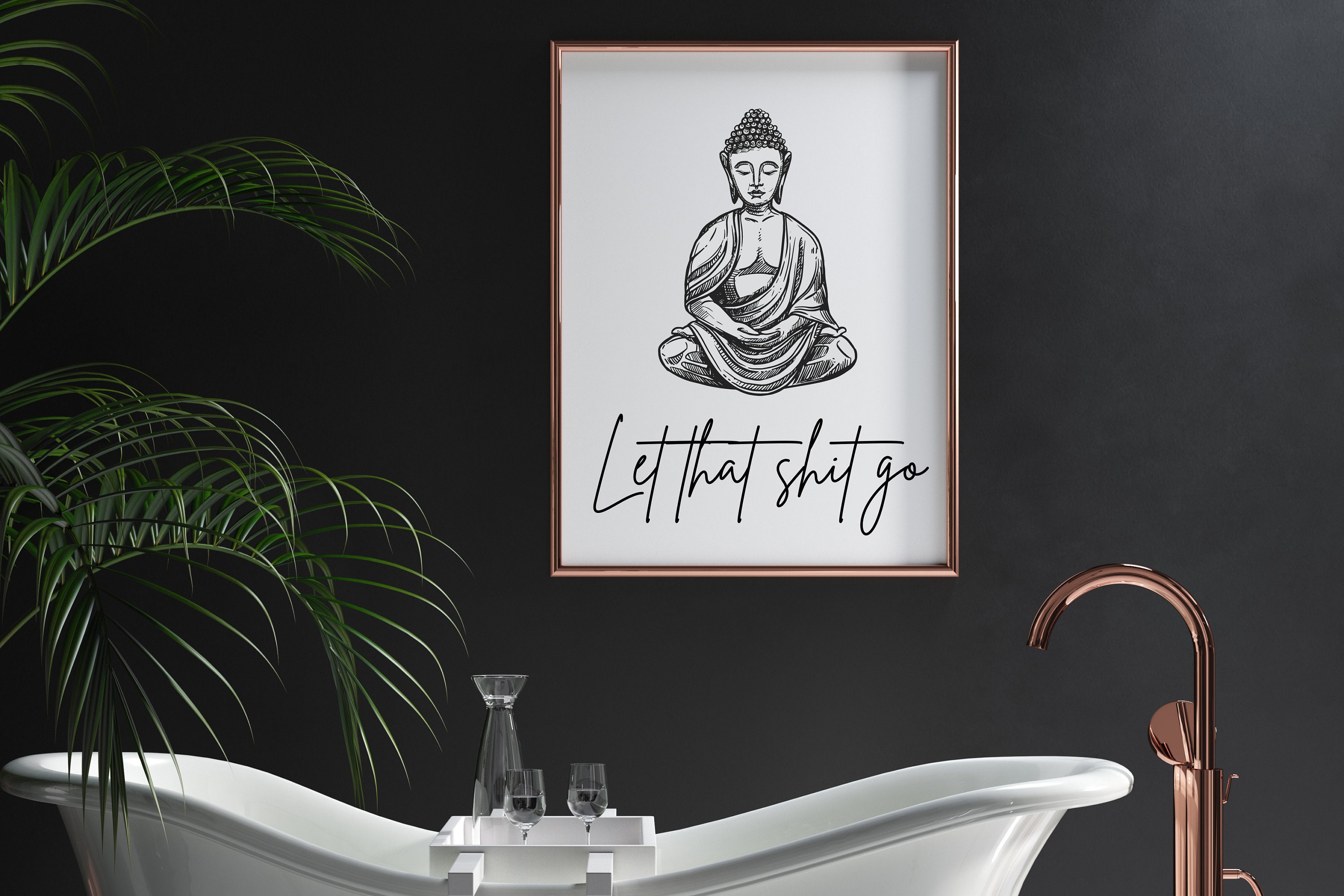 Let that Shit Go Funny Bathroom Sign Bathroom Quote Decor | Etsy