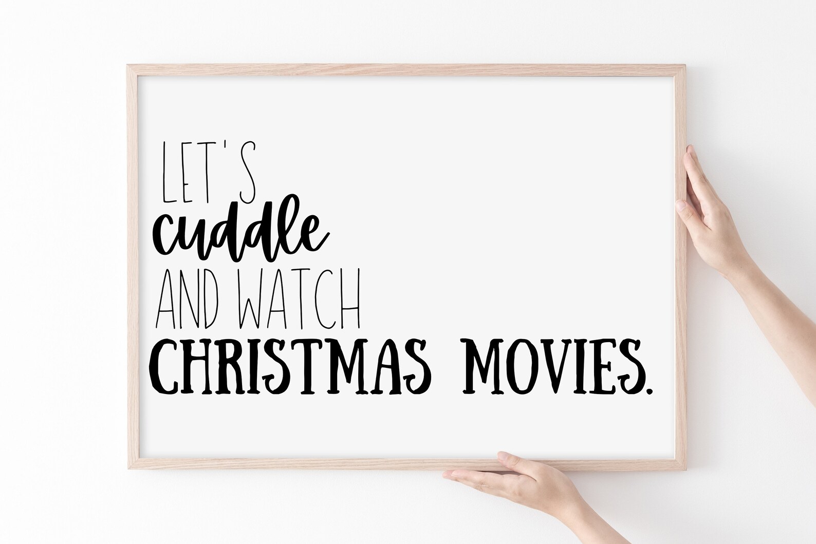 Let's Cuddle and Watch Christmas Movies Christmas Wall - Etsy