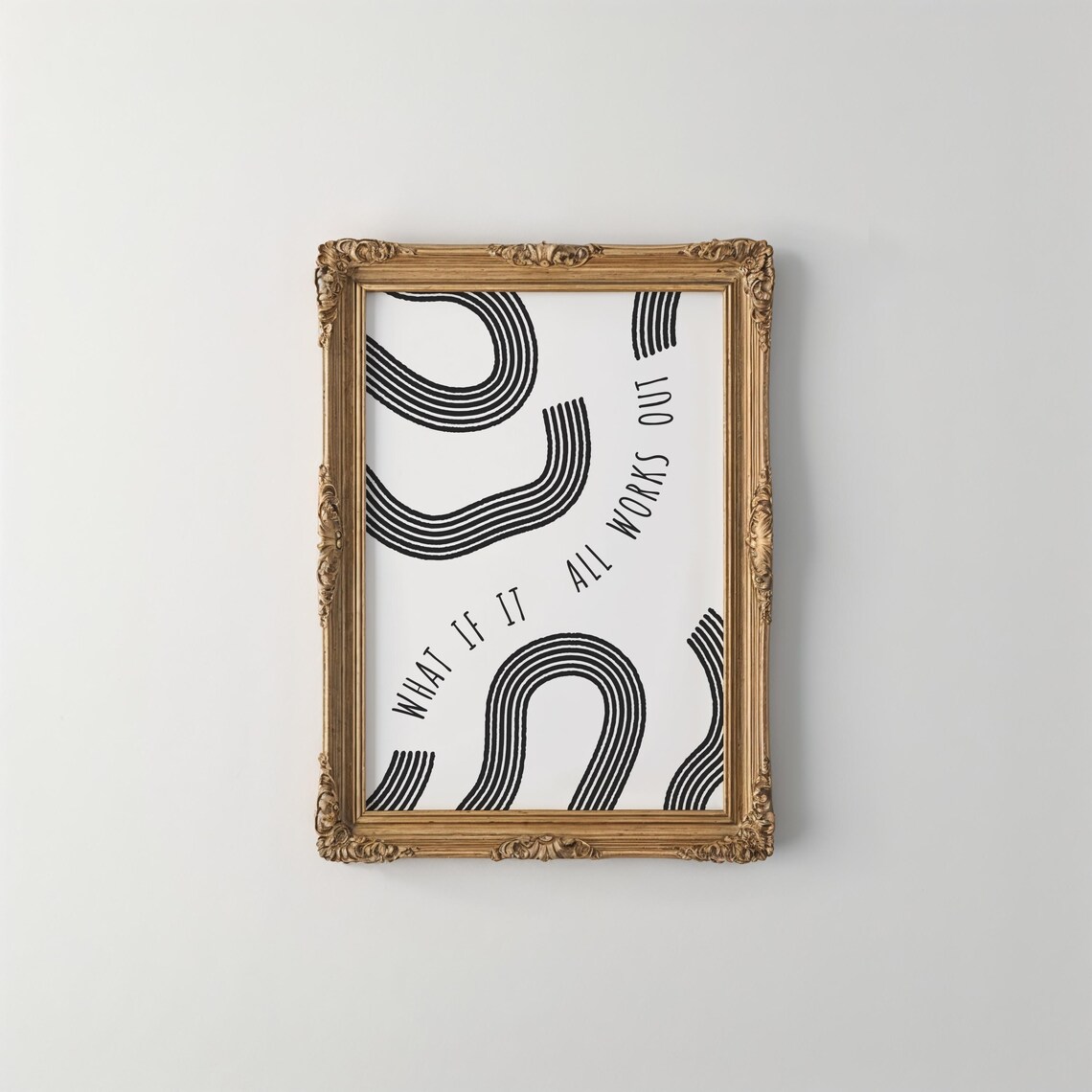 What If It All Works Out Poster | Black & White Inspirational Wall Art ...