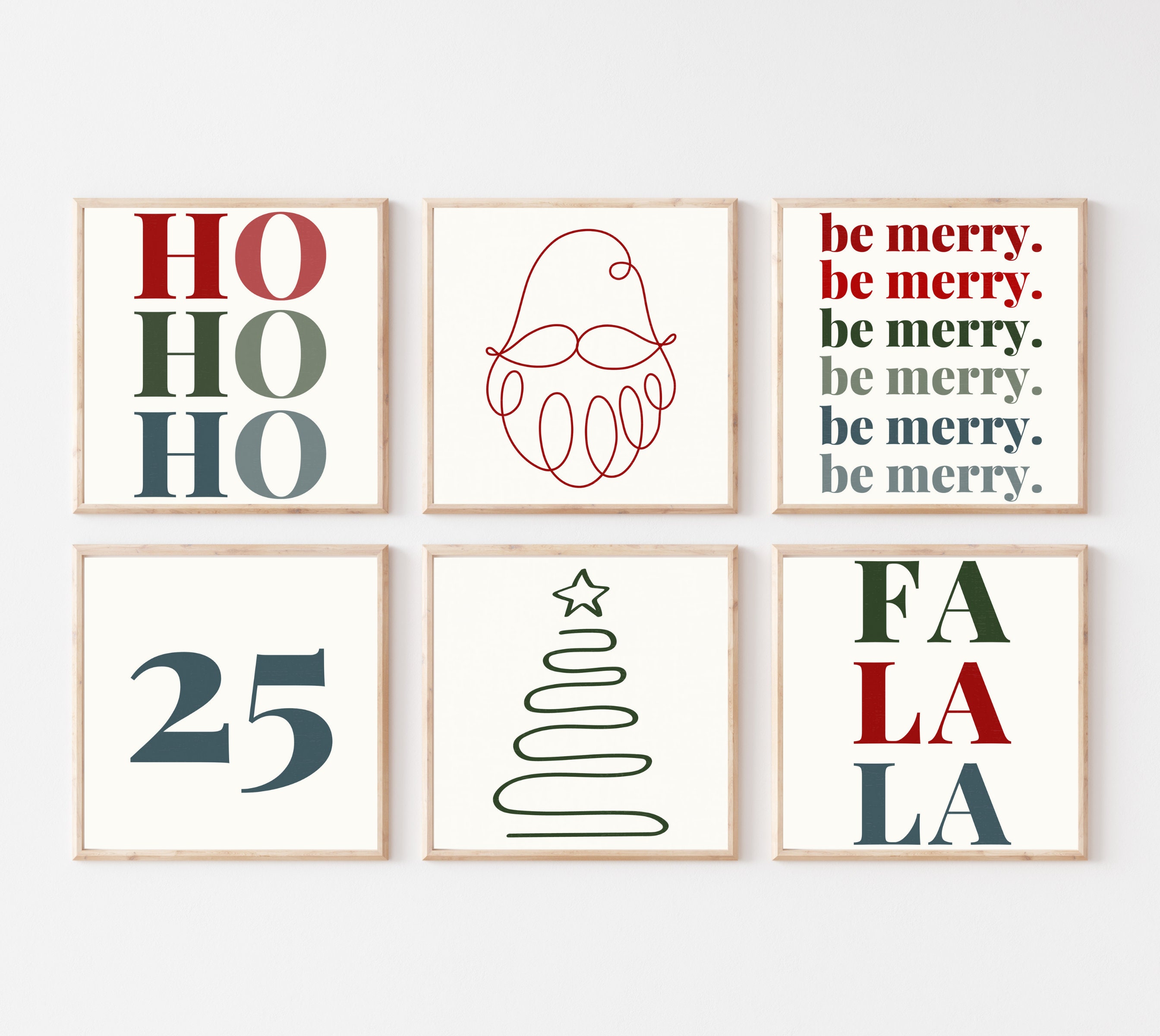 Christmas Wall Art Christmas Printable Set Christmas Prints - Etsy