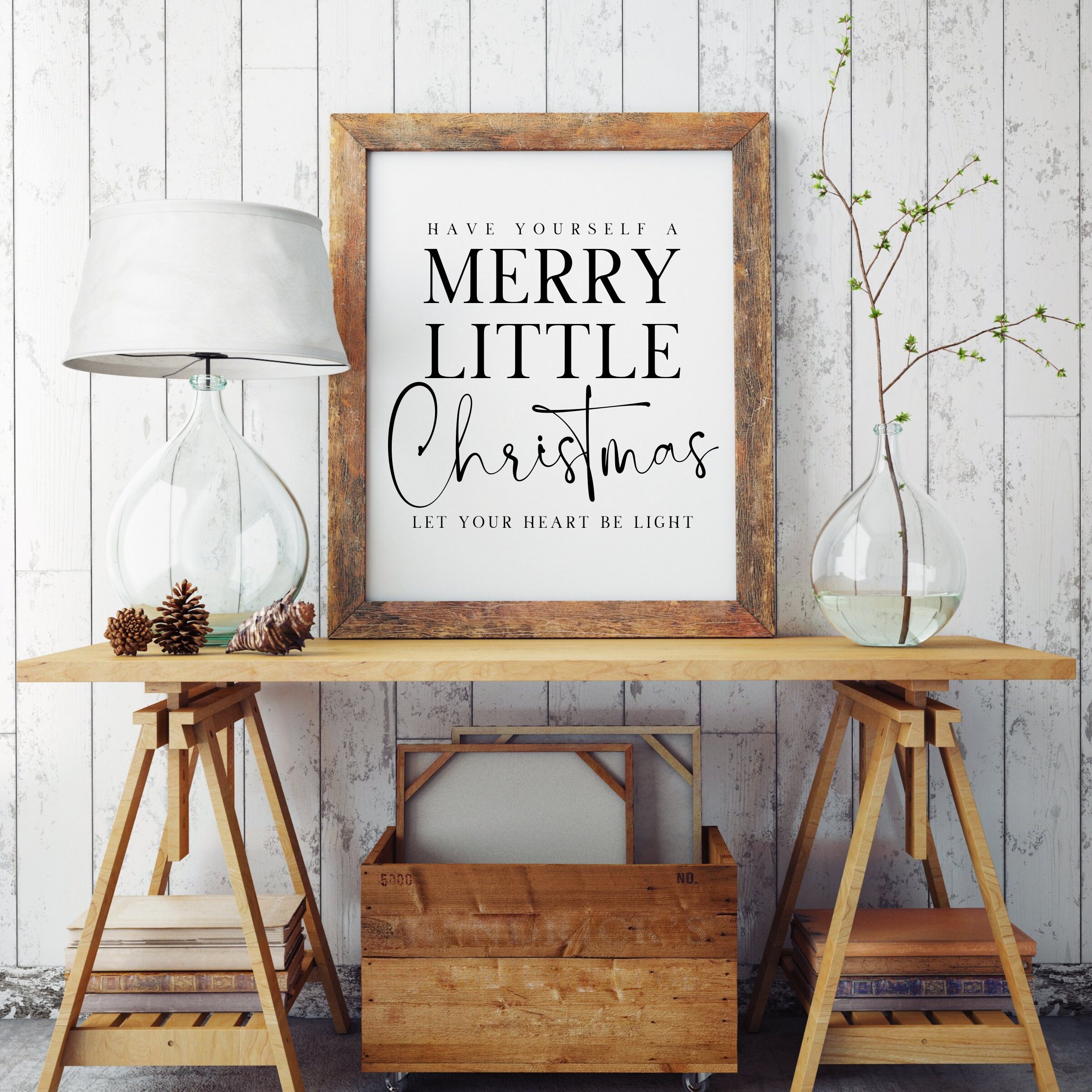 Farmhouse Merry Christmas Sign, Holiday Mantel Decor (digital Download ...