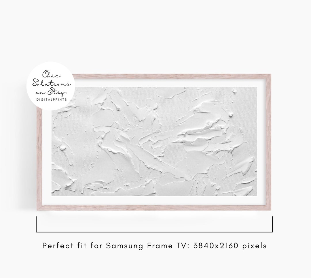 Samsung Frame TV Art File | Textured Frame Art | White Colored TV Art ...