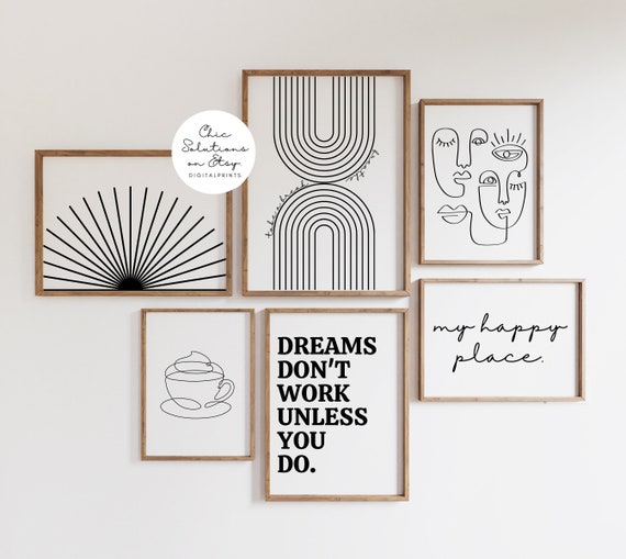 Home Office Set Set of 6 Prints Office Wall Decor Home - Etsy