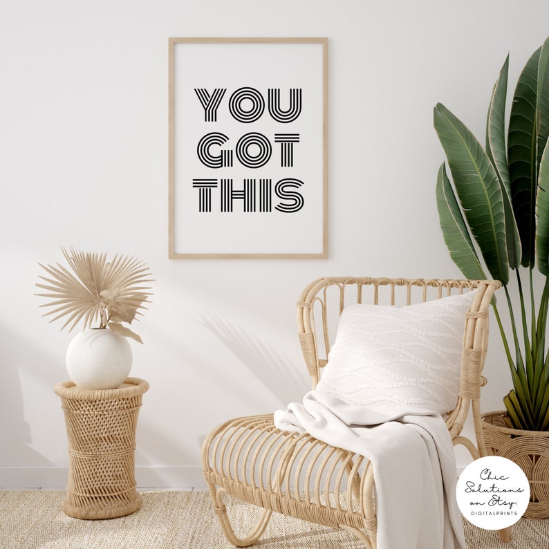 You Got This Printable Wall Art Abstract Typography Black & | Etsy