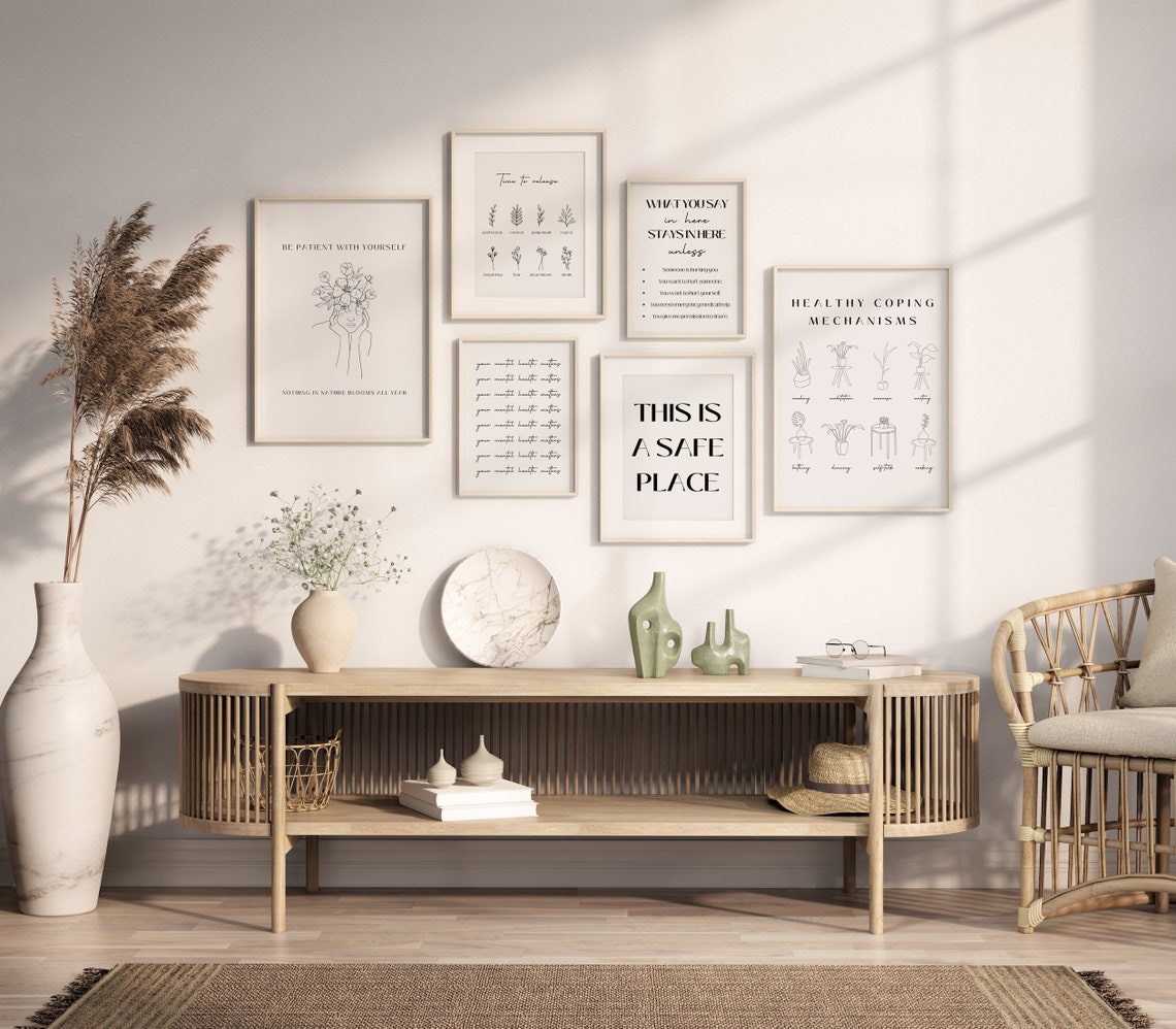 Set of 6 Office Art Prints Therapy Wall Art School - Etsy