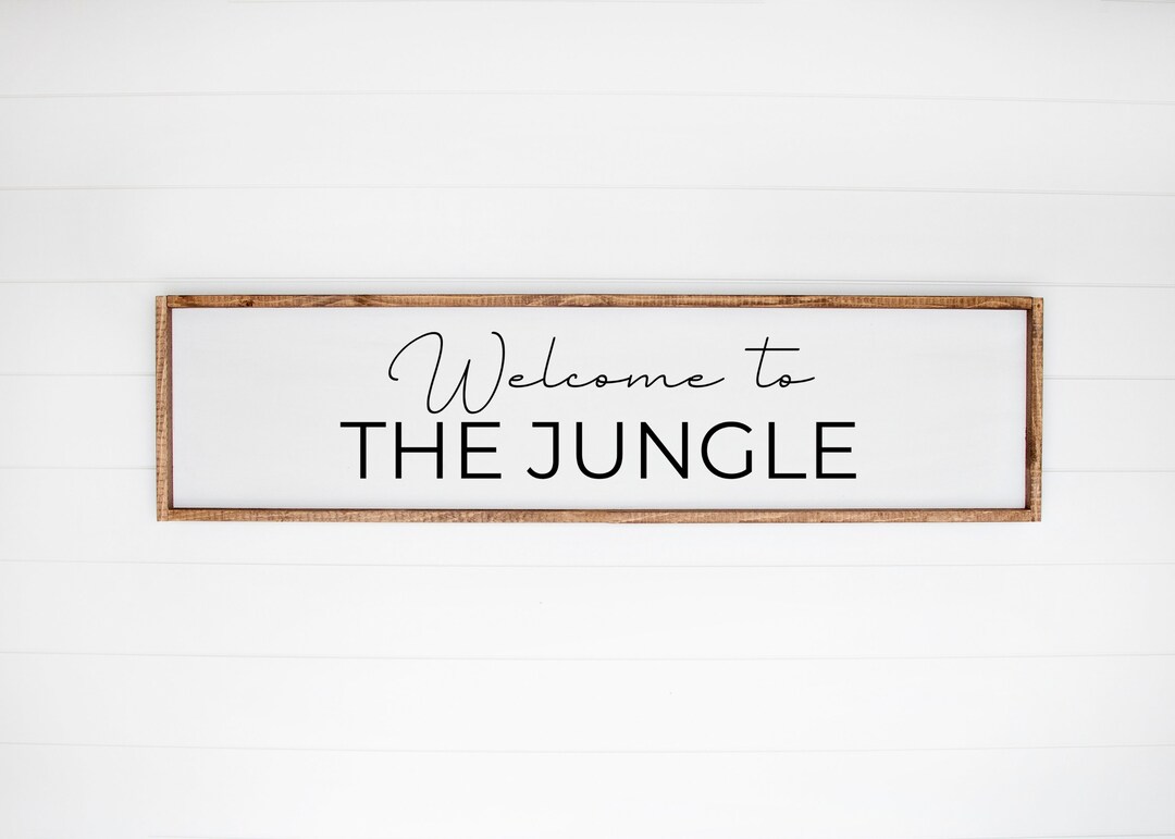 Welcome to Jungle, Welcome Sign, Funny Entryway Wall Art, Porch Decor ...