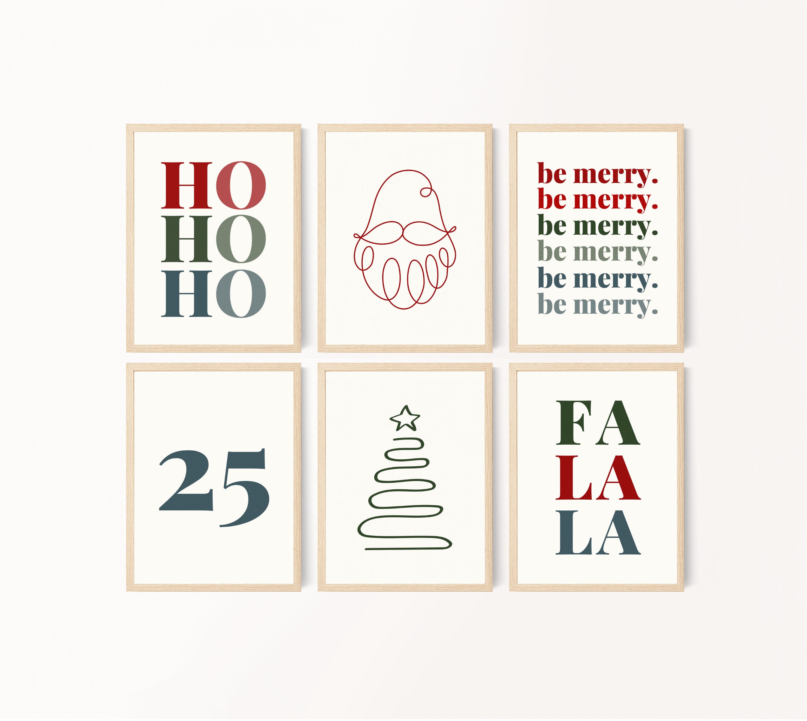 Christmas Wall Art Christmas Printable Set Christmas Prints - Etsy