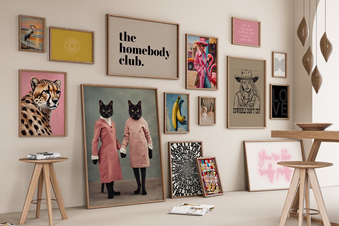 Set of 30 | Eclectic Art Prints | Gallery Wall Art Prints | Digital ...