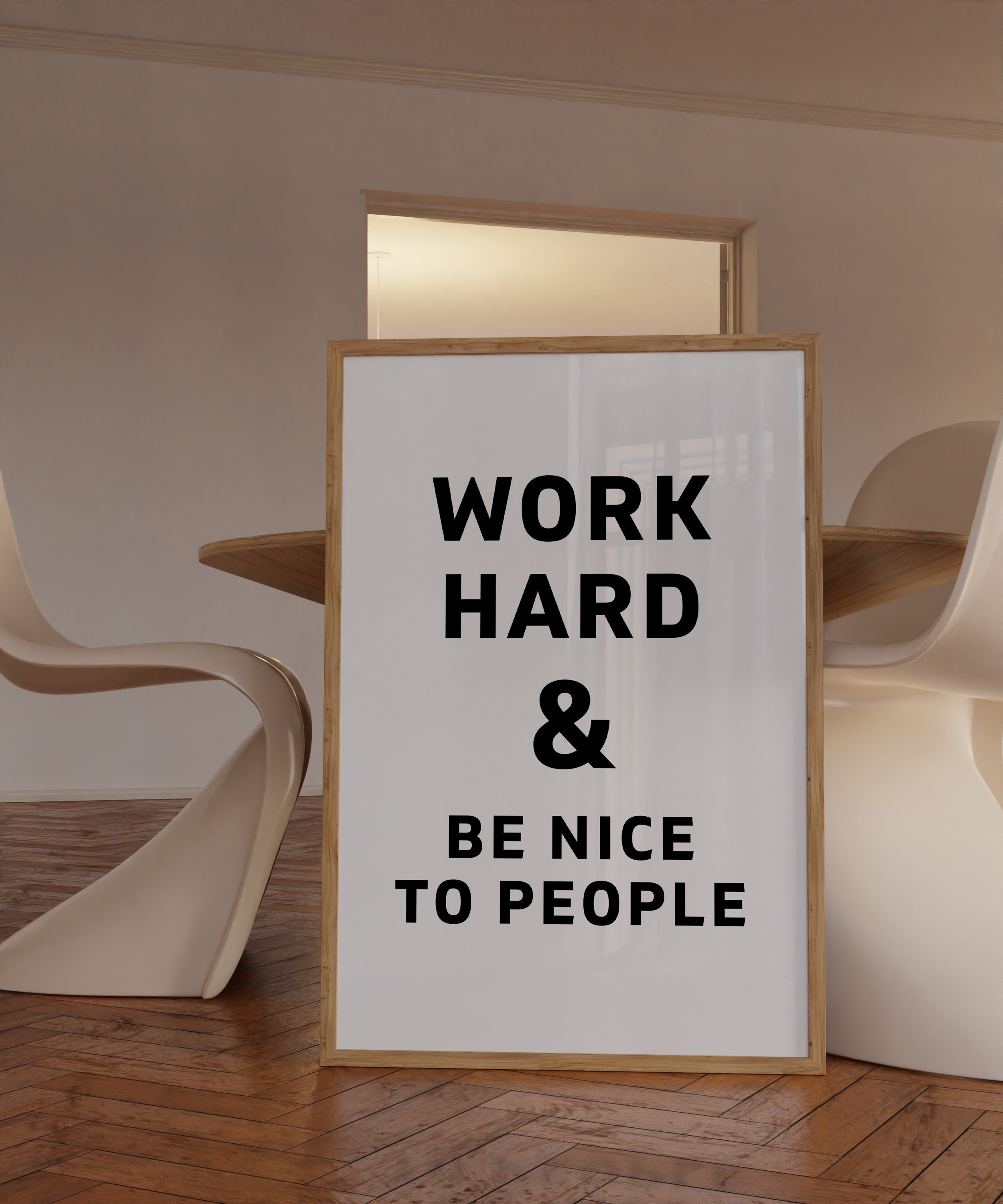 Work Hard Be Nice Print, Inspirational Quote Poster (digital Download ...