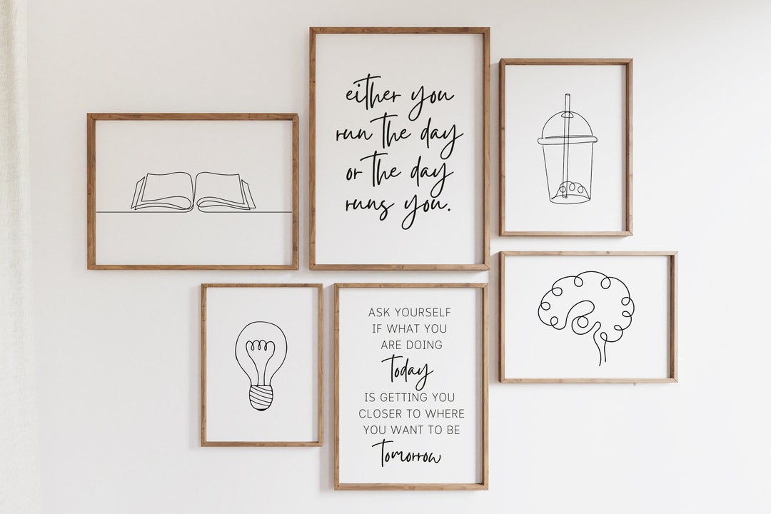 Home Office Set, Set of 6 Prints, Office Wall Decor, Home Office Decor ...