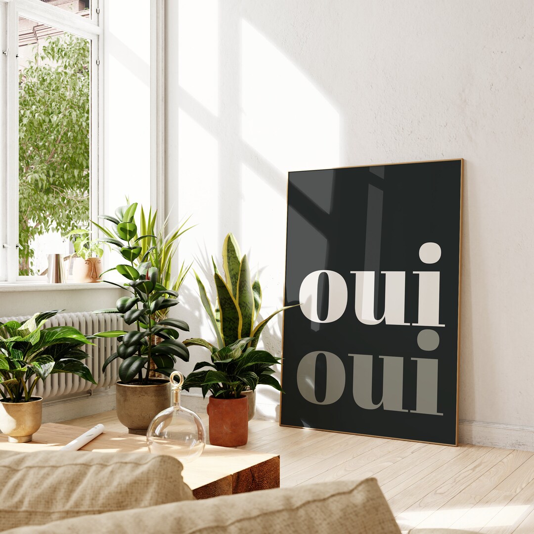 Oui Oui Print, French Wall Art, Yes in French, Typography Prints ...