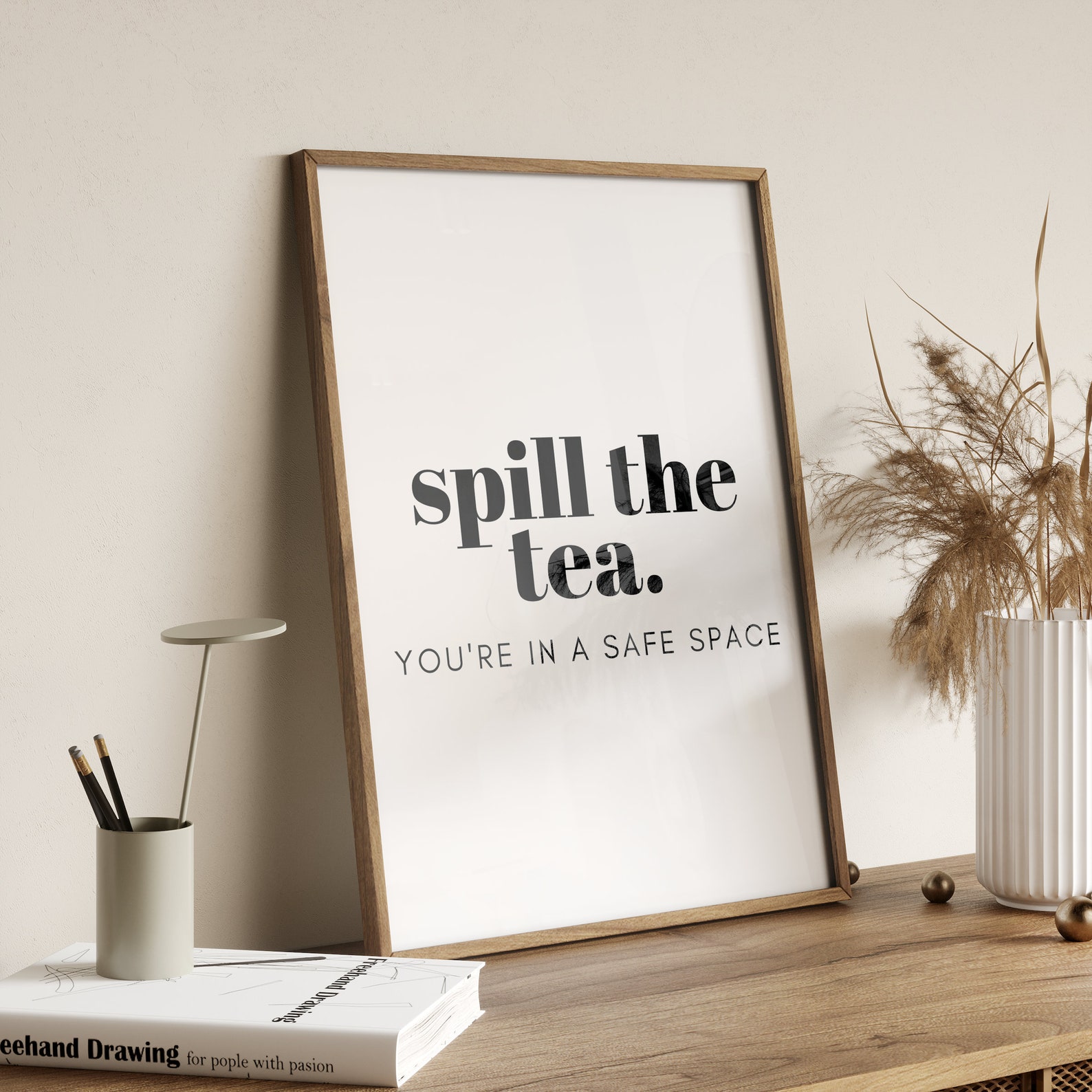 Therapist Office Art Print, Spill the Tea, Safe Space (digital Download ...