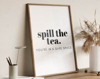 Therapy Office Decor, Spill the Tea Sign, Therapist Gifts, Counselor ...