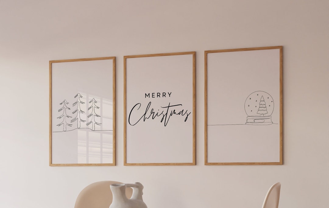 Christmas Wall Art, Christmas Printable Set, Christmas Prints, Holiday ...