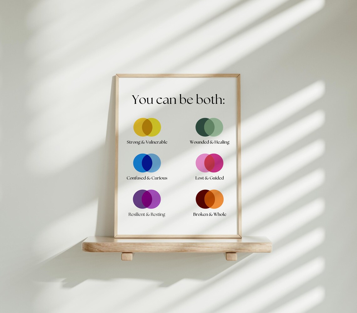 You Can Be Both Therapist Print, Mental Health Office Art (digital ...