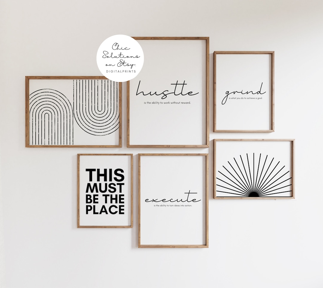 Home Office Set, Set of 6 Prints, Office Wall Decor, Home Office Decor ...
