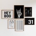 Set of Halloween Prints, Set of 6, Hey Boo Sign, Dancing Skeleton Print ...