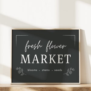 Fresh Flower Market Print | Printable Sign | Living Room Sign ...