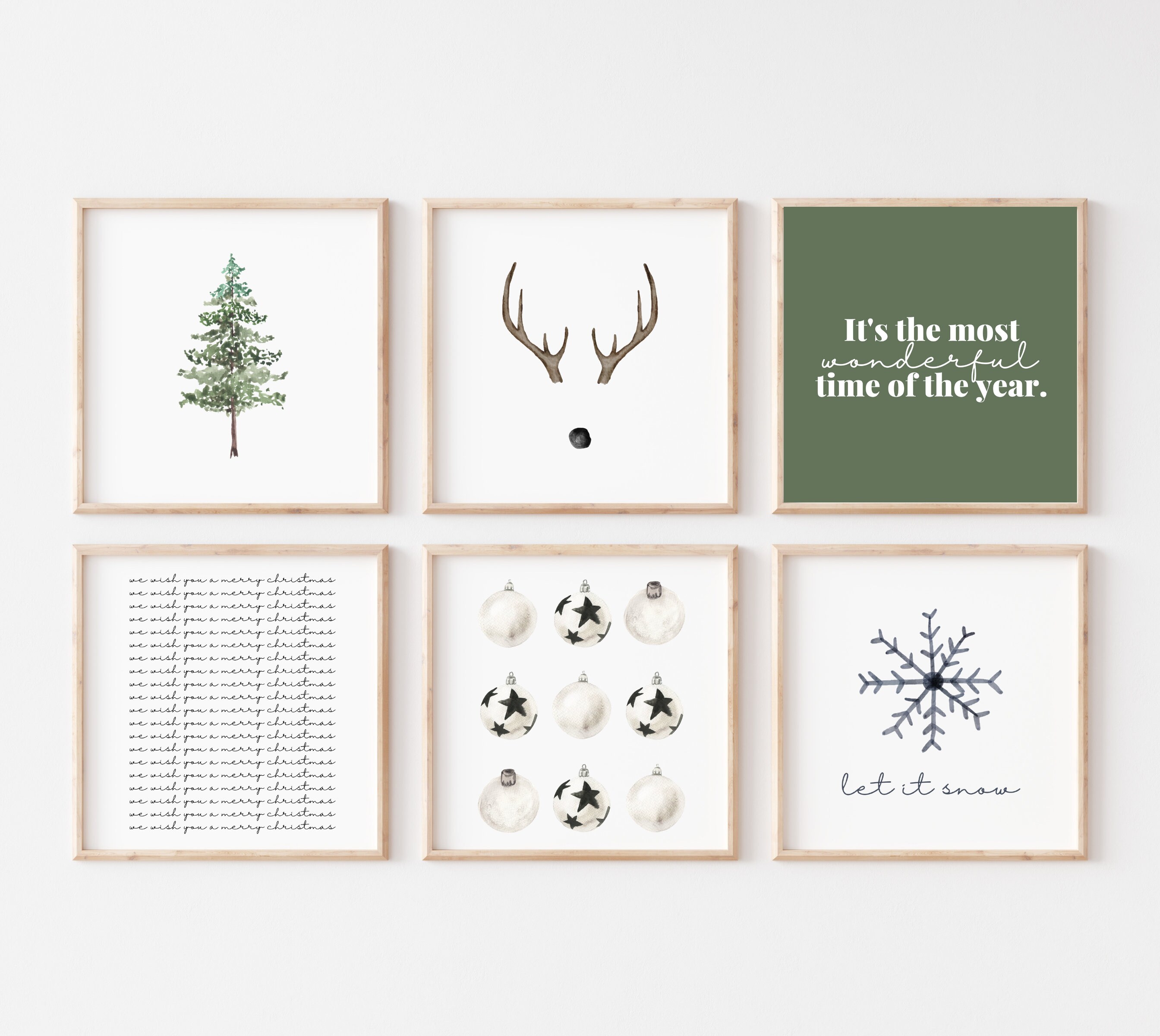 Minimal Christmas Wall Art Christmas Printable Set Christmas | Etsy