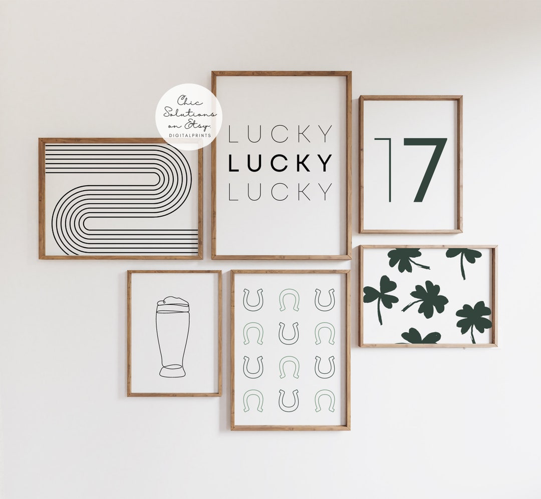 Minimal St.patricks Day Wall Art, Set of 6 Party Prints, Printable Wall ...
