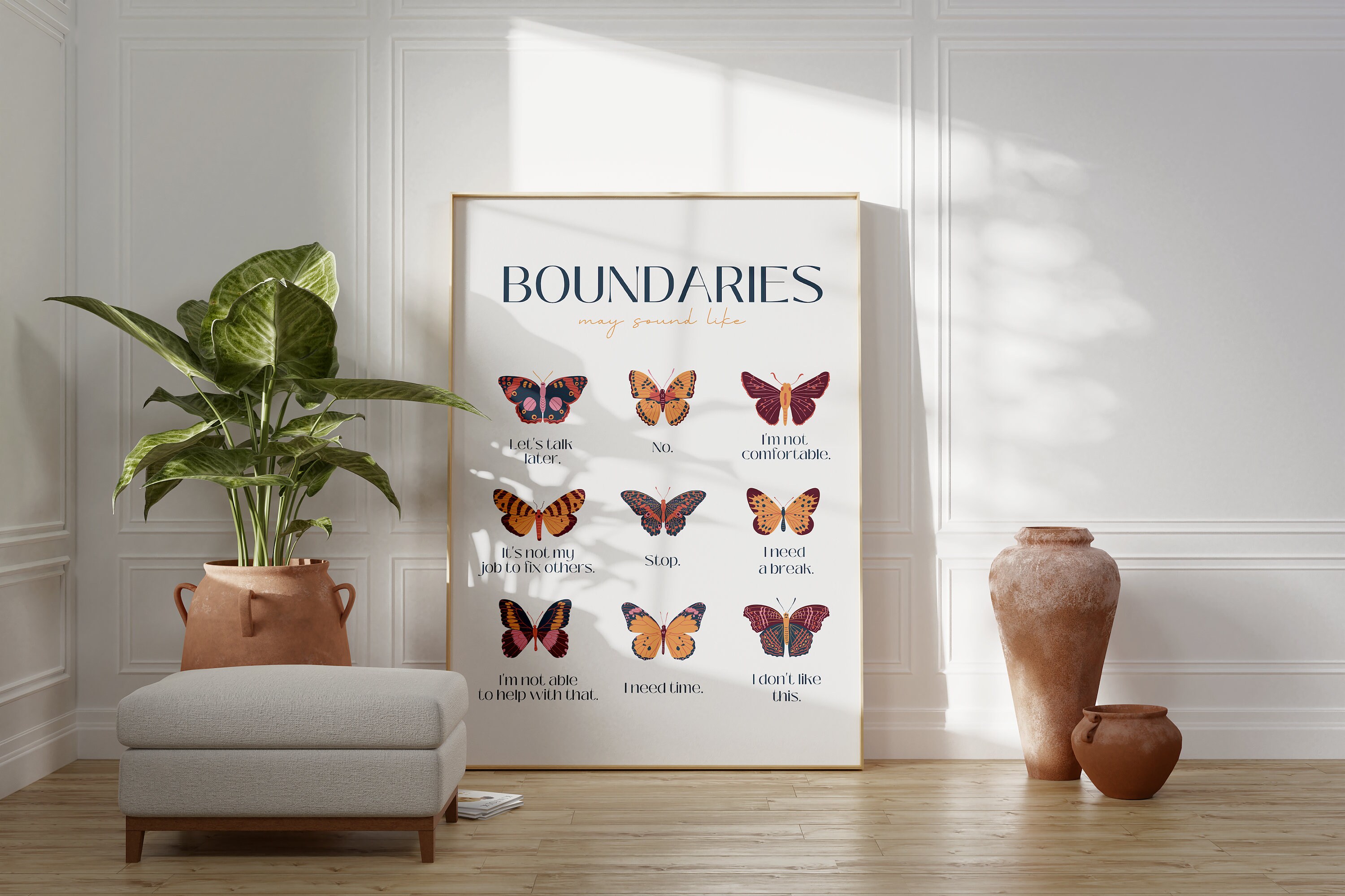 Butterfly Boundaries Butterfly Poster Therapy Print Mental - Etsy Canada
