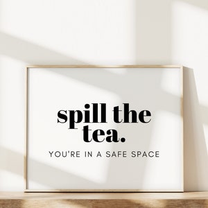 Therapist Art Print, Office Art Print, Therapy Wall Art, Spill the Tea ...