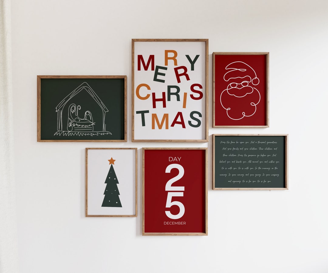 Kids Room Minimal Christmas Wall Art, Christmas Printable Set ...