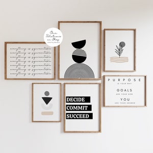 Home Office Set Set of 6 Prints Office Wall Decor Home - Etsy